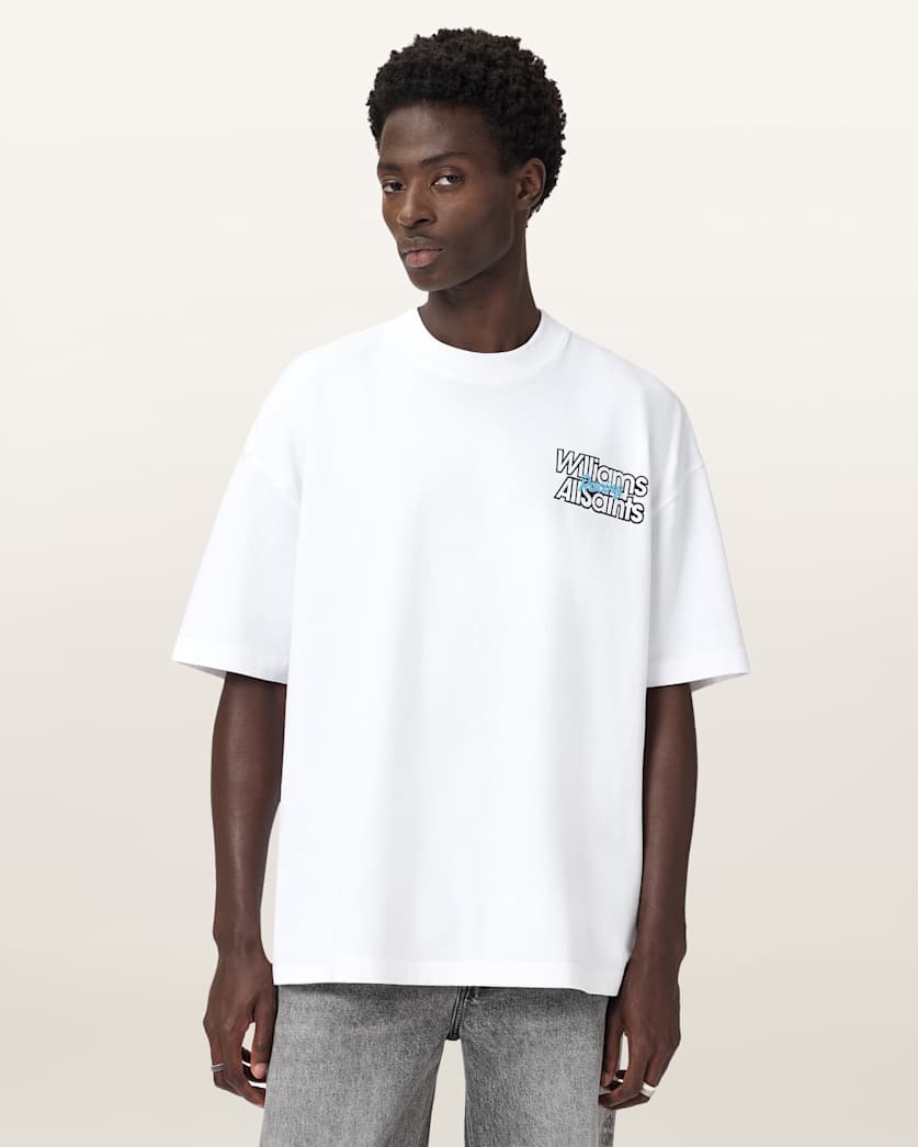 Williams X AllSaints Pole Crew Neck T-Shirt ASHEN WHITE | ALLSAINTS